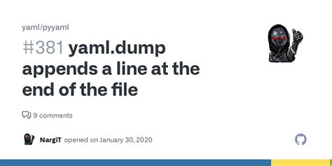 Yaml Dump Appends A Line At The End Of The File · Issue 381 · Yaml