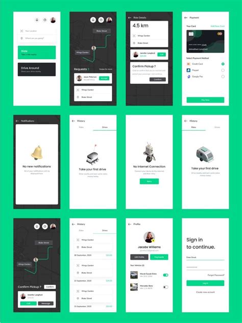 Ride Carpooling And Ride Sharing App Ui Kit Figma Resources App Ui