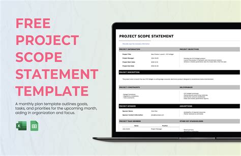 Free Project Scope Statement Template Download In Excel Google Sheets Template Net
