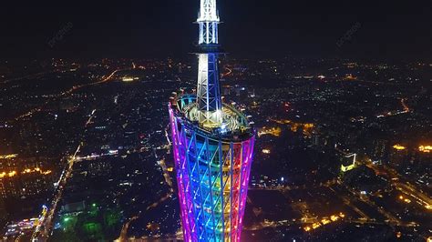 광저우 타 워 배경 광저우 타워 광저우 광저우 타워의 야경 배경 일러스트 및 사진 무료 다운로드 Pngtree
