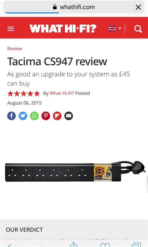 Tacima Cs947 6 Way Mains Conditioner And Radio Frequency Interference Filter 2m Anson Audio