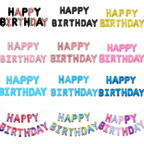 16 인치 글자 생일 축하 골드 호일 풍선 생일 파티 장식 어린이 알파벳 공기 풍선 베이비 샤워 용품풍선 And 액세서리