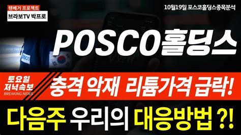 포스코홀딩스 주가전망 저녁속보 포스코의 121조 투자 리튬 가격 하락 Youtube