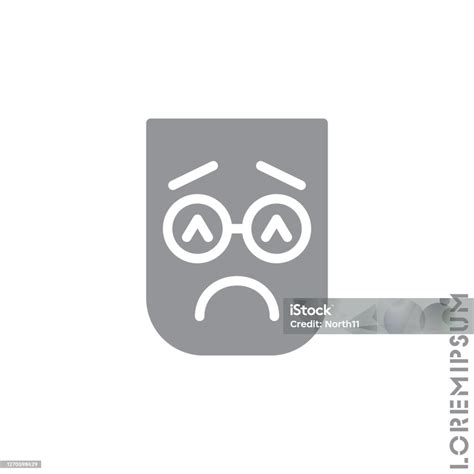 슬프고 나쁜 분위기 에 이모티콘 아이콘 벡터 일러스트 스타일 우울 슬픈 스트레스 이모티콘 아이콘 벡터 감정 슬픈 기호 현대 평면