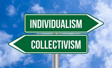 Premium Photo Individualism Or Collectivism Road Sign On Cloudy Sky Background