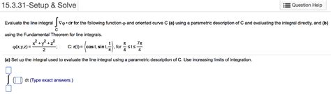 Solved X 15237 Given The Following Vector Field And