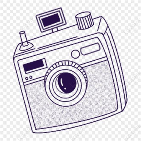 Hand Drawn Line Manuscript Camera Cartoon Pattern Retro Lens Camera