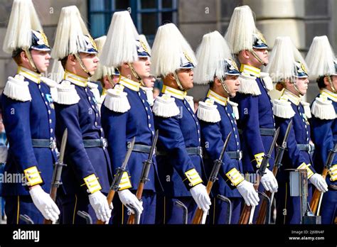 Swedish Royal Guards During 76th Birthday Celebrations Of The Swedish