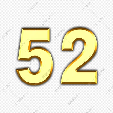 Número 52 Fuente Dorada Png Dibujos Cincuenta Y Dos Fuente Dorado Png Y Psd Para Descargar