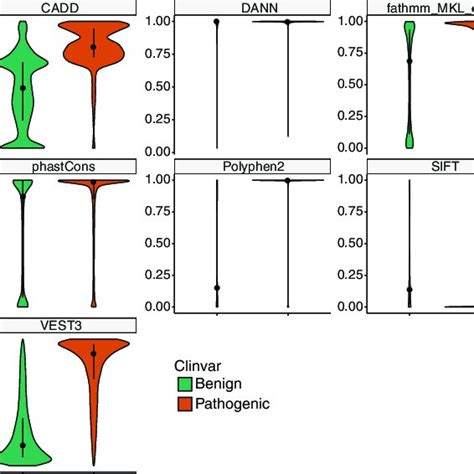 Violin Plots Comparing Scores Of The Selected Seven Variant Analysis