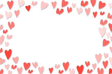 분홍색 하트가 있는 제곱 프레임 템플릿 휴일 테두리 벡터 일러스트레이션 카드 엽서 포스터 인쇄 배너디자인 흰색 배경에 만화