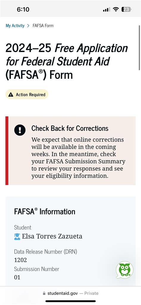 Correction Help R Fafsa