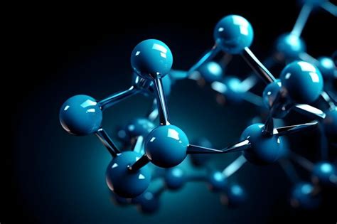 Captivating Blue Molecular Model A Futuristic Scientific Premium Ai Generated Image