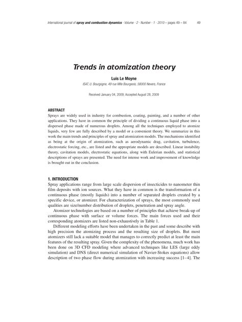 Pdf Trends In Atomization Theory