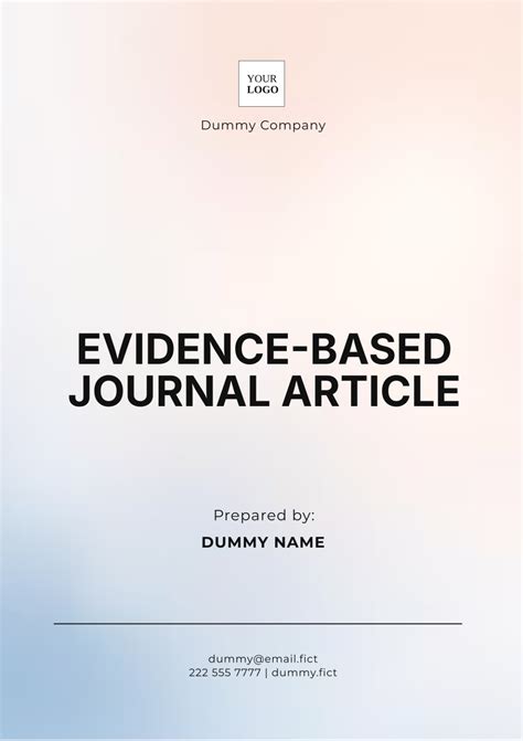 Free Evidence Based Journal Article Template To Edit Online