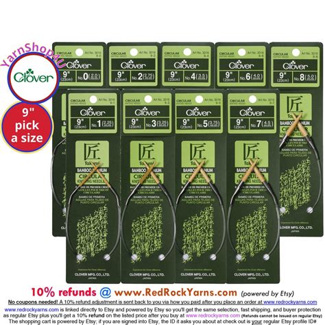 Clover Takumi 9 Inch Bamboo Circular Knitting Needles W Short Tips Pick From Size 0 To 8 2mm