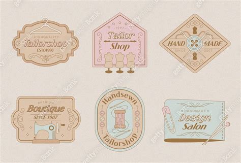 스티커 라벨 레트로스타일 컨셉 도형 빅토리아스타일 로고 심볼 디자인엘리먼트 이미지 재단사 직업 슈트