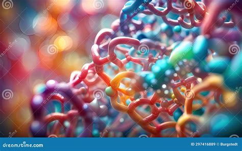 Protein Structure Or Macromolecules Consisting Of A Chain Of Amino Acid Residues Stock