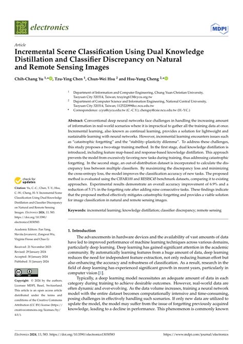 Pdf Incremental Scene Classification Using Dual Knowledge Distillation And Classifier