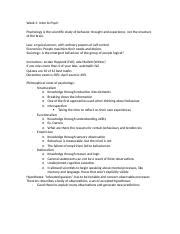 Intro To Psych Week 1 Lecture Docx Week 1 Intro To Psych Psychology Is The Scientific Study