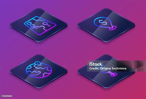 등각 투영 선 도시지도 탐색 지구본 위치 현금 위치 및 푸시 핀을 설정합니다 파란색 사각형 버튼입니다 벡터 0명에 대한 스톡 벡터 아트 및 기타 이미지 Istock