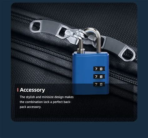 Customizable Lock 3 Digit Combination Locks 24n Combination Padlock For Backpack Zipper Small