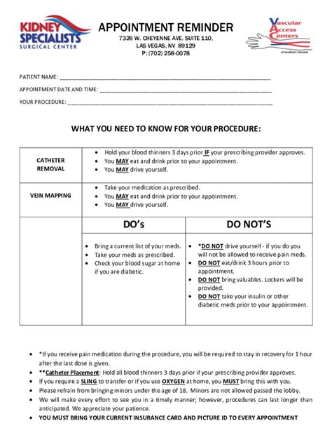 Fillable Online Appointment Reminder For Patients Fax Email Print