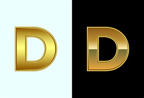 골드 컬러 스타일의 이니셜 알파벳 D 기업 비즈니스 아이덴티티를 위한 그래픽 알파벳 기호 0명에 대한 스톡 벡터 아트 및 기타 이미지 0명 개념 개념과 주제 Istock