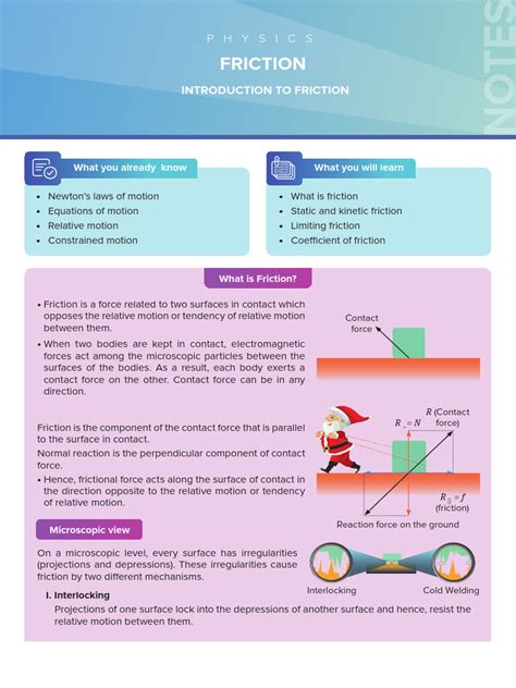 Class 11 Physics Byjus Topicwise Notes Ch 5 Introduction To Friction
