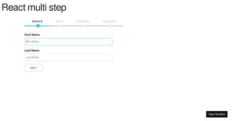 React Multi Step Example Forked Codesandbox