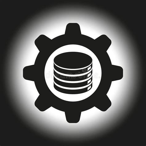 Database Gear Technology Data Icon Server Vector Illustration Eps 10