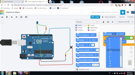Simulador Tinkercad Arduino Les Y Pulsador Youtube