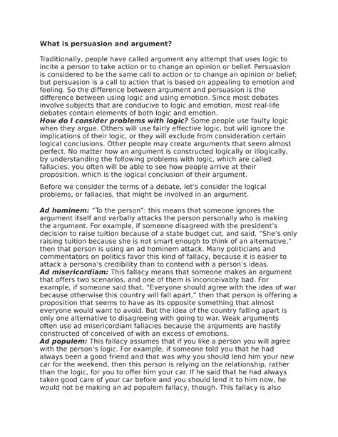 Argumentation And Persuasion What Is Persuasion And Argument Traditionally People Have