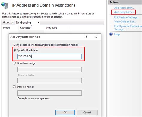 Iis 7 Issues With Deny Ip Address Stack Overflow