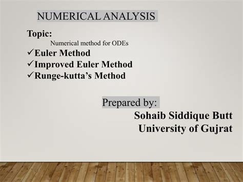 Euler And Improved Euler Method Pptx Physics Science