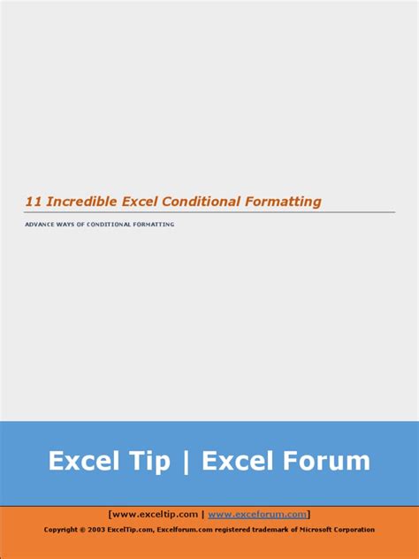 11 Incredible Excel Conditional Formatting Tricks Pdf Microsoft