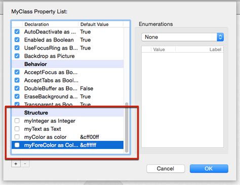 Inspector Behavior Class Defaults From The Xojo Ide Xojo Programming