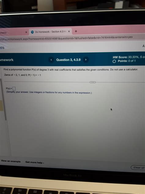 Solved Find A Polynomial Function P X Of Degree With Real Chegg