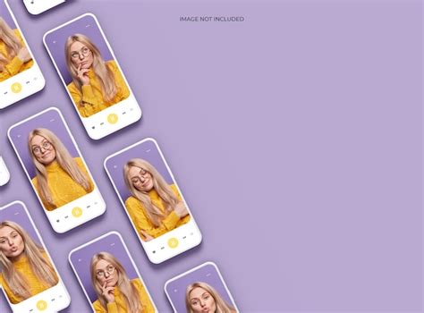 Uiux 제품 쇼케이스 3d 렌더를 위한 사용자 정의 가능한 디자인으로 브랜드가 없는 스마트폰 세트 모형 프리미엄 Psd 파일