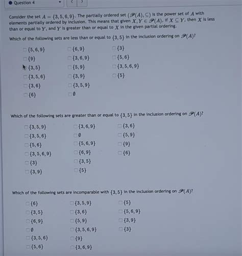 Solved Consider The Set A 3569 The Partially Ordered