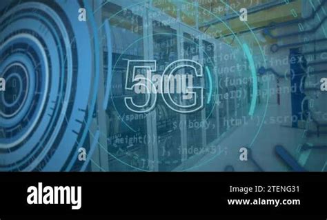 Animation Of 5g Text Scopes Scanning And Data Processing Over Servers
