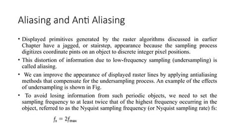 Aliasing And Antialiasing Techniques Cgvr Pptx 3 D Graphics Computer Software And Applications