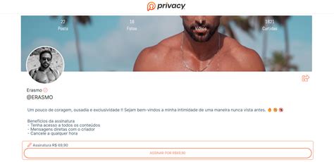 Cenapop · Erasmo Viana Cria Conta Na Privacy Para Vender Nudes “minha