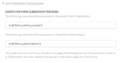 Form Submition Code Truconversion Knowledgebase