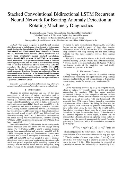 pdf stacked convolutional bidirectional lstm recurrent neural network for bearing anomaly