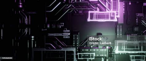 과학과 인공 지능의 융합을 강조하는 하이테크 가상 현실 반사 배너 배경 벽지 디스토피아 미래 3d 렌더링 0명에 대한 스톡 사진