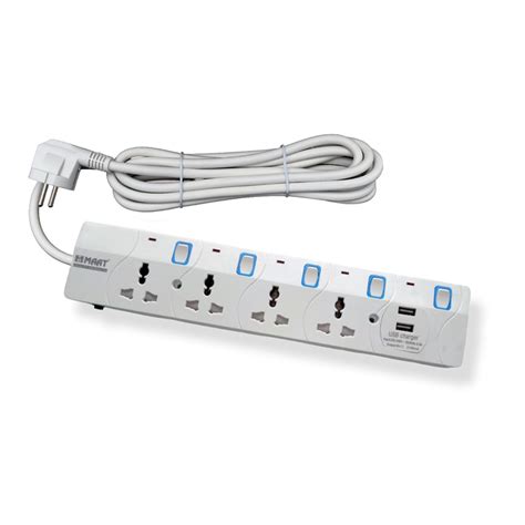 4 Way Extension Socket With Usb 5mtr Maat