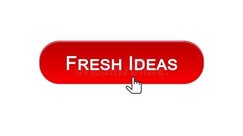 Fresh Ideas Web Interface Button Clicked With Mouse Cursor Red Color Design Stock Illustration