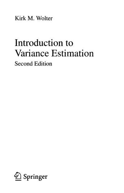 Introduction To Variance Estimation