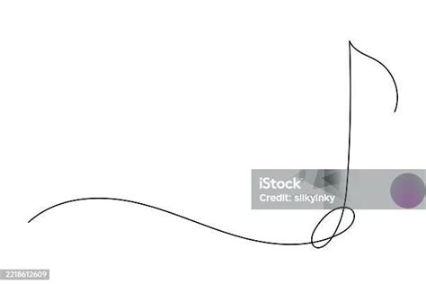 라인 아트 음표 기호 하나의 연속 개요 음악 사운드 아이콘입니다 낙서 곡선 윤곽선 얇은 스트로크 윤곽선 그리기 Clasical